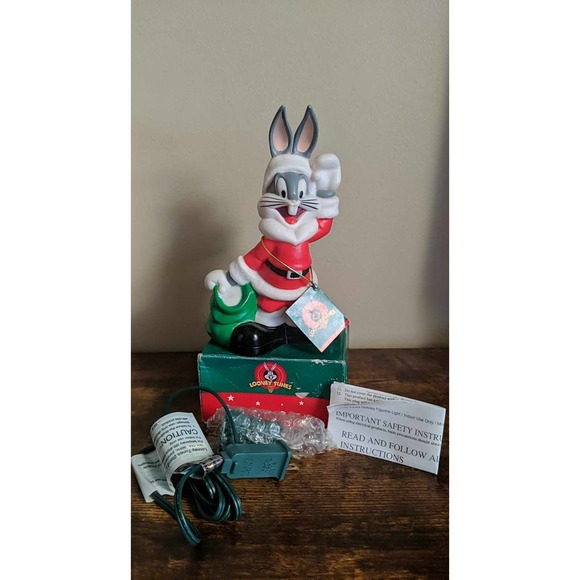 Warner Bros. | Holiday | Vintage 997 Bugs Bunny Santa Tabletop Light Up ...